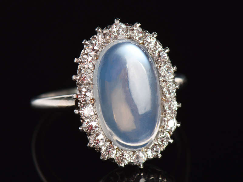 blue flash moonstone ring