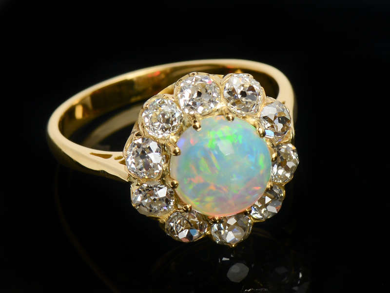 opal cluster ring