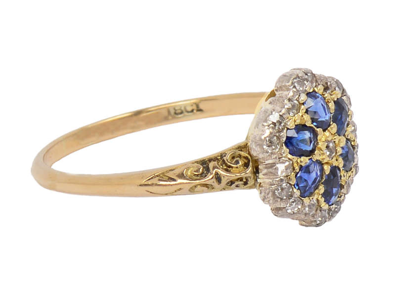Undulating Vivid Sapphire Diamond Ring – The Three Graces