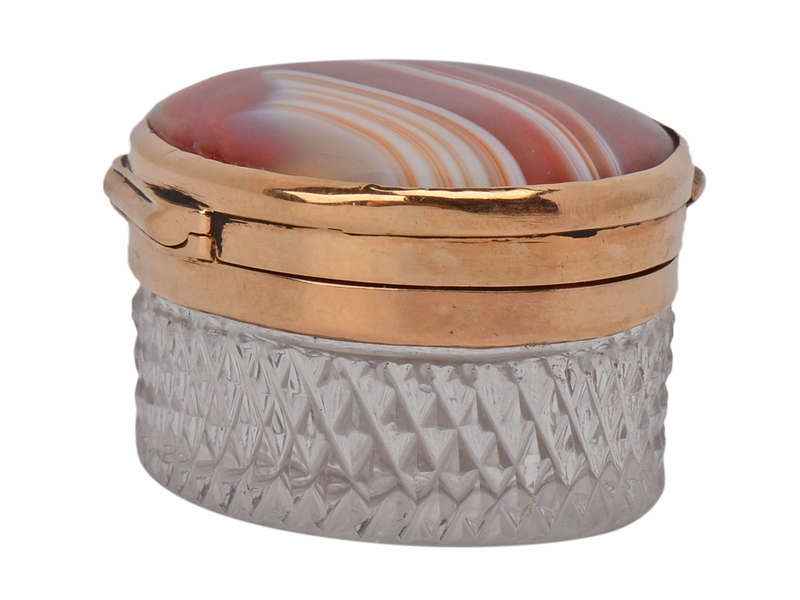 Georgian Gold Agate & Cut Glass Vinaigrette Box – The Three Graces