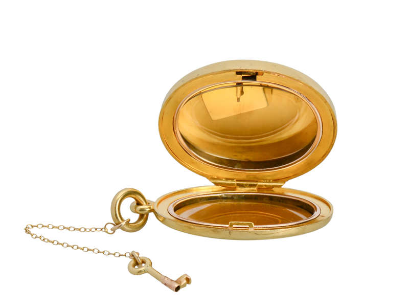 Rare 18k Gold Locket & Working Key – The Three Graces