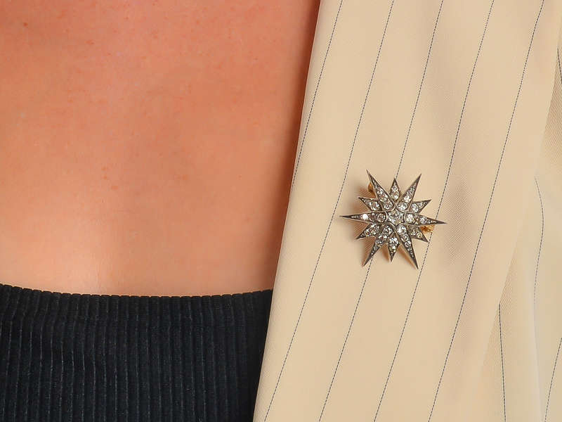 Victorian Rays - Diamond Star Brooch Pendant 2.6 Carats – The Three Graces
